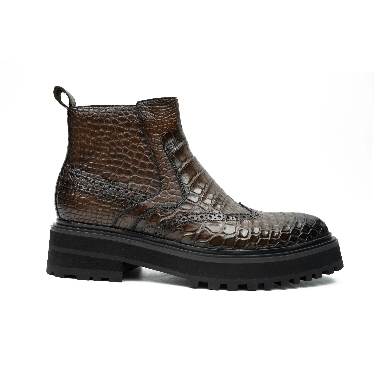 Men’s Nile Crocodile Leather Chelsea Boots - Thick Sole, Textured Finish