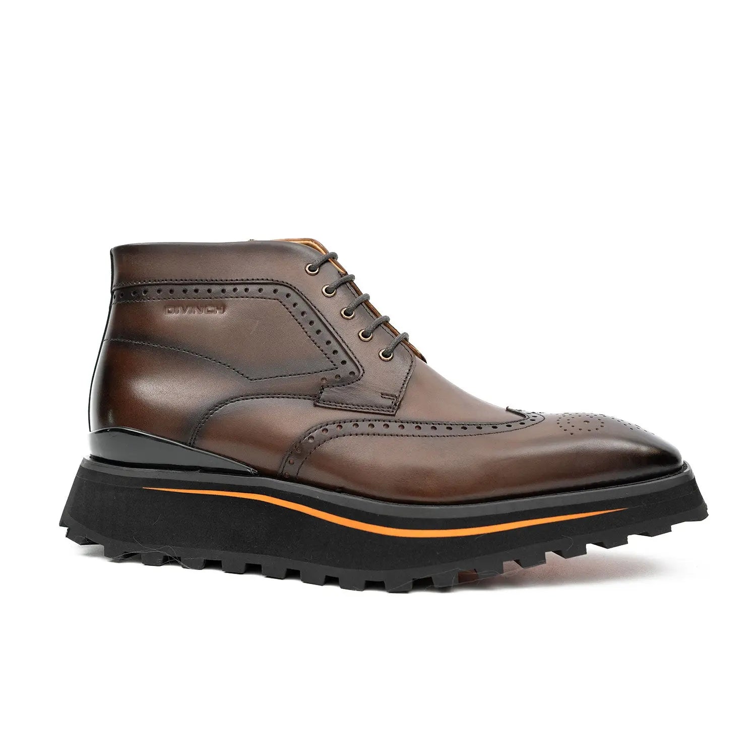 Zipper Brogue Martin Boots 2890 Coffee - Divinch