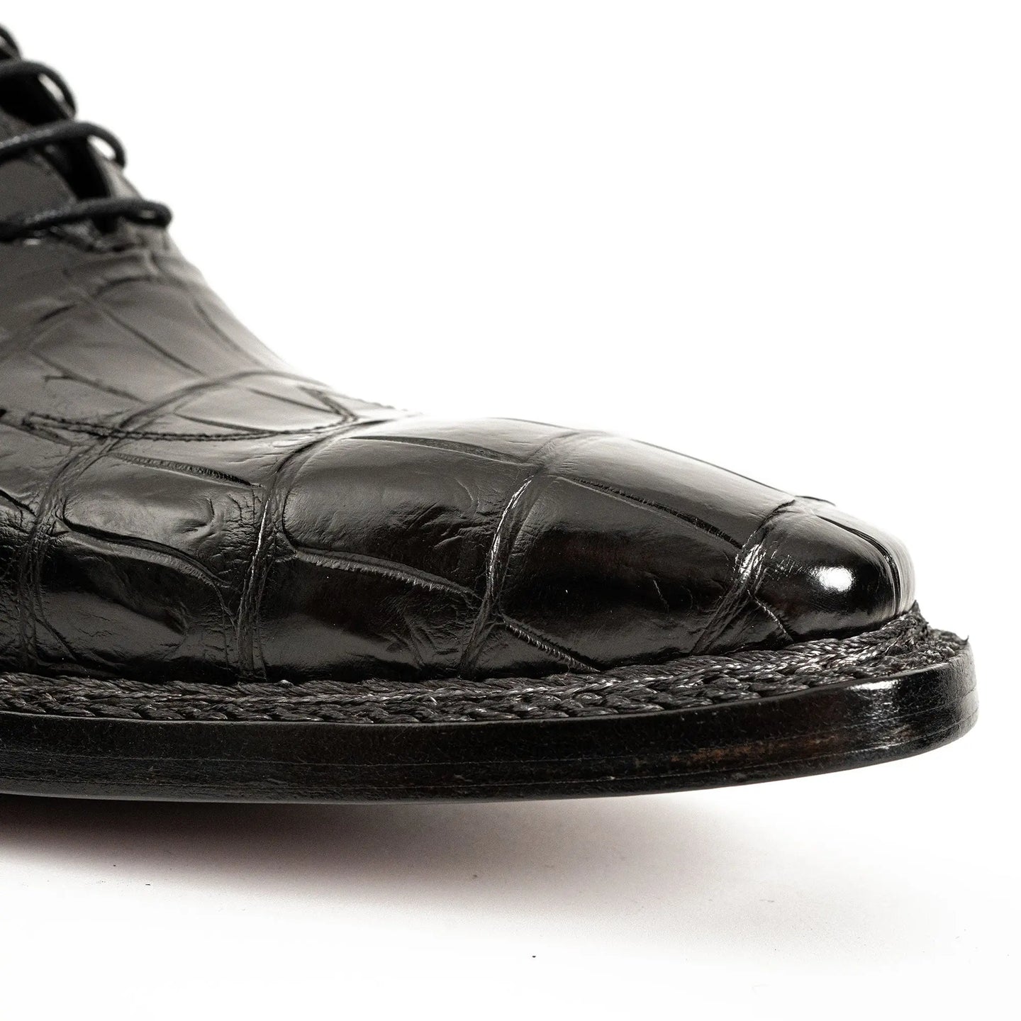 Genuine Black Alligator Leather Oxford Shoes with Norwegian Stitched ...