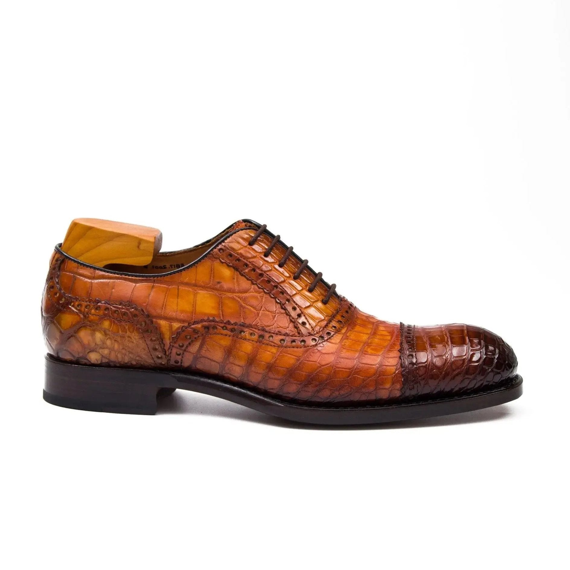 Elegant Alligator Skin Oxford Shoes - Handcrafted with Goodyear Welt ...